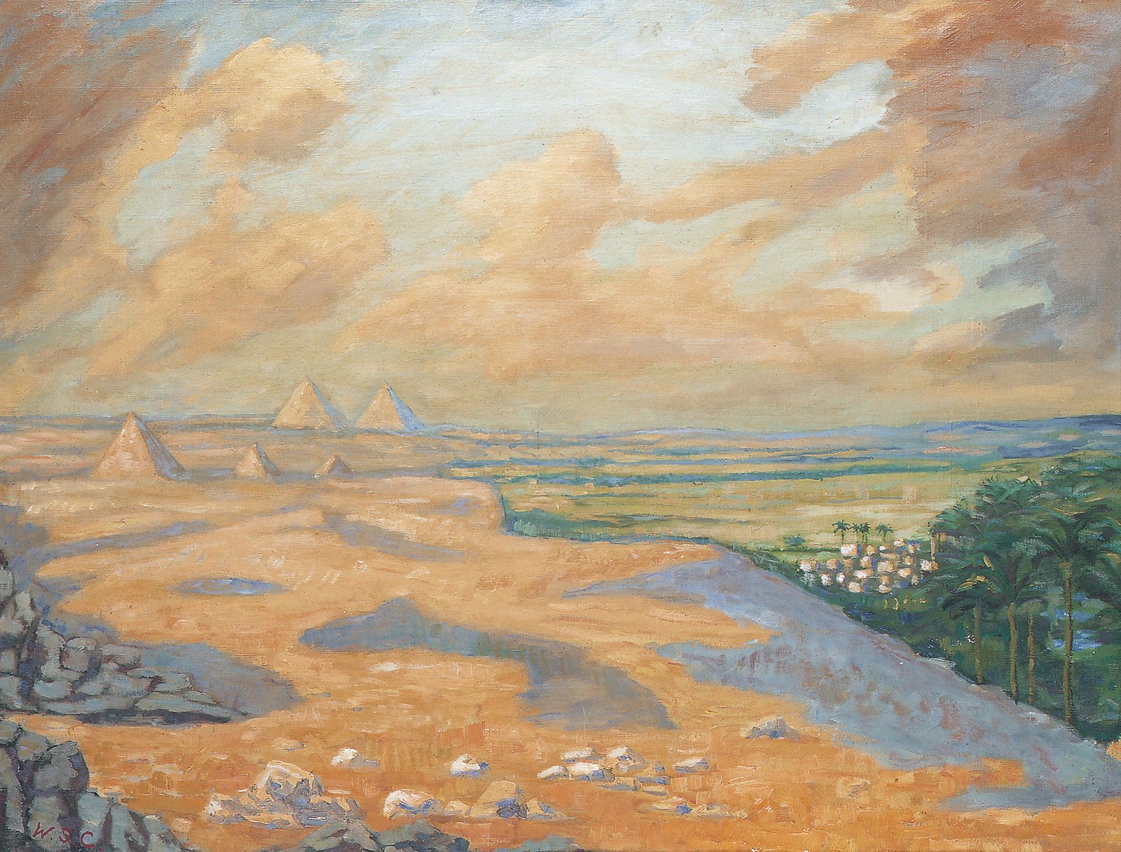 ‘The Giza Pyramids at Cairo’, by Churchill, c. 1946 - International ...