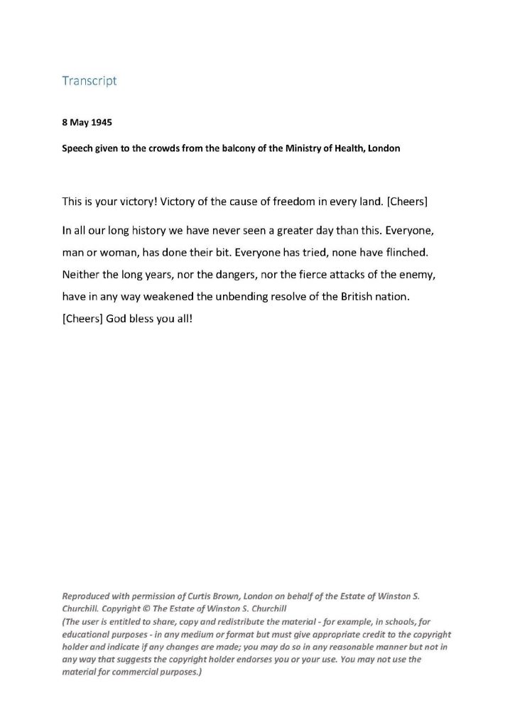 Transcript of 'This is your victory' - International Churchill Society